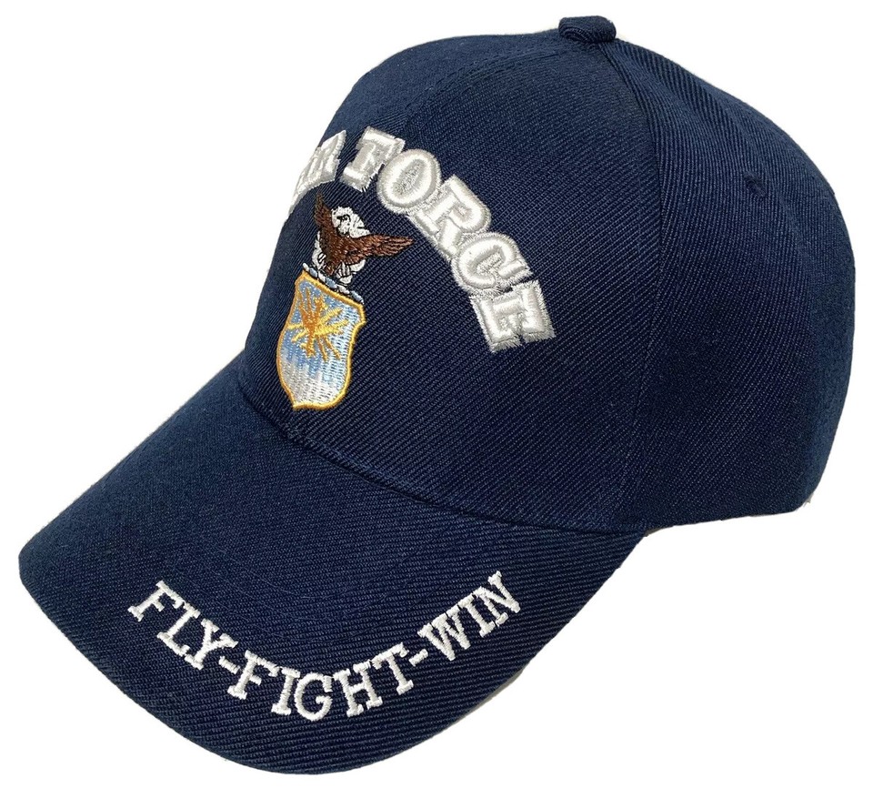 DELUXE NEW U.S. AIR FORCE USAF INSIGNIA LOGO EMBLEM FLY FIGHT WIN CAP ...