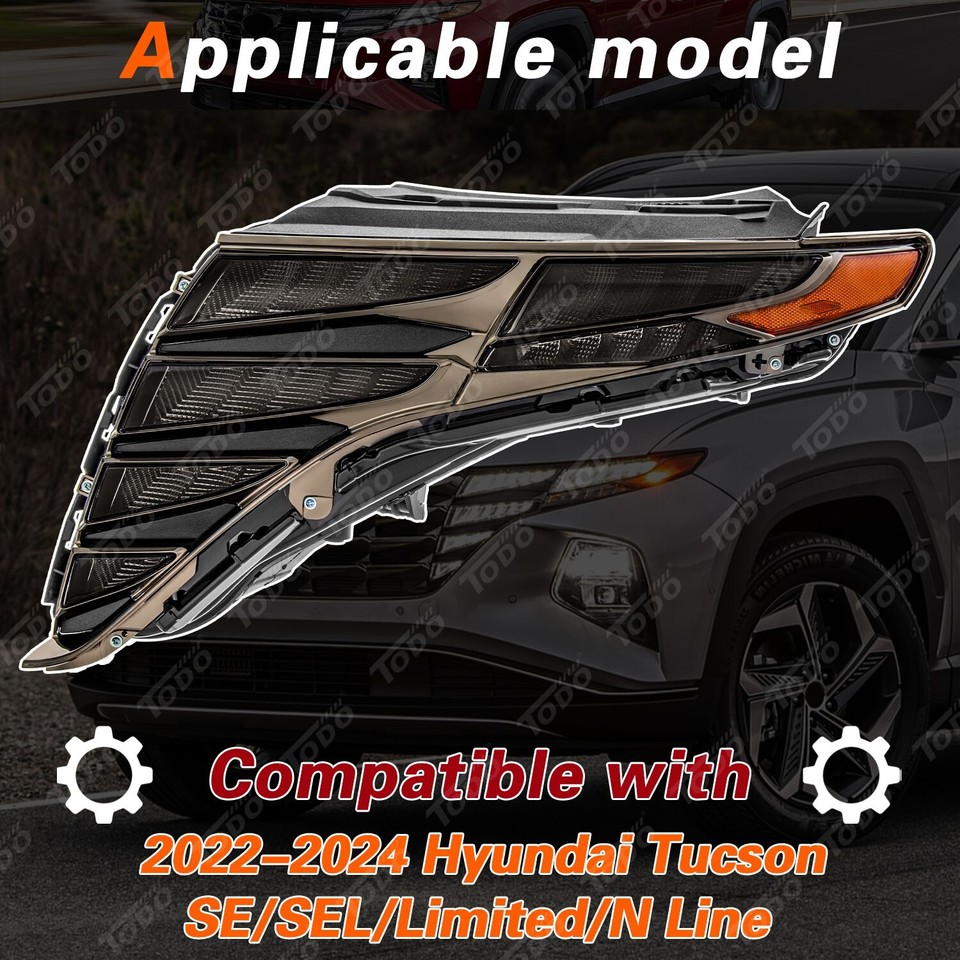 For 2022-2024 Hyundai Tucson Upper LED DRL Headlight Left Driver Side 92207CW200 | eBay