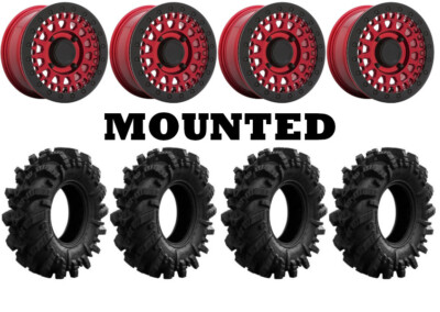 Kit 4 SuperATV Intimidator 26.5x10-14 on Black Rhino Parker Beadlock ...