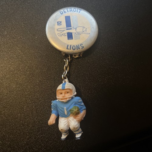 Vintage 1970's Detroit Lions Pin Back Button 1.75" w/ Charm | eBay