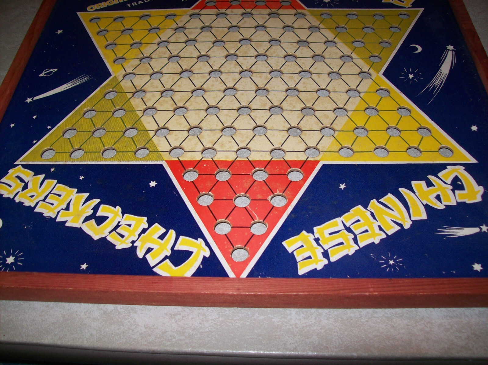 Vintage Chinese Star Checkers Board 1938 LG Ballard Wood Frame Wall Art ...