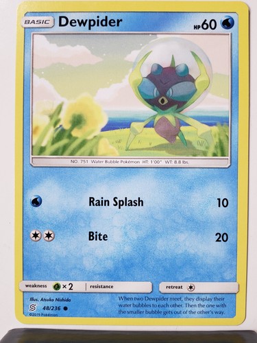 Dewpider 48/236 LP / VLP Unified Minds Pokemon Card - Atsuko Nishida ...