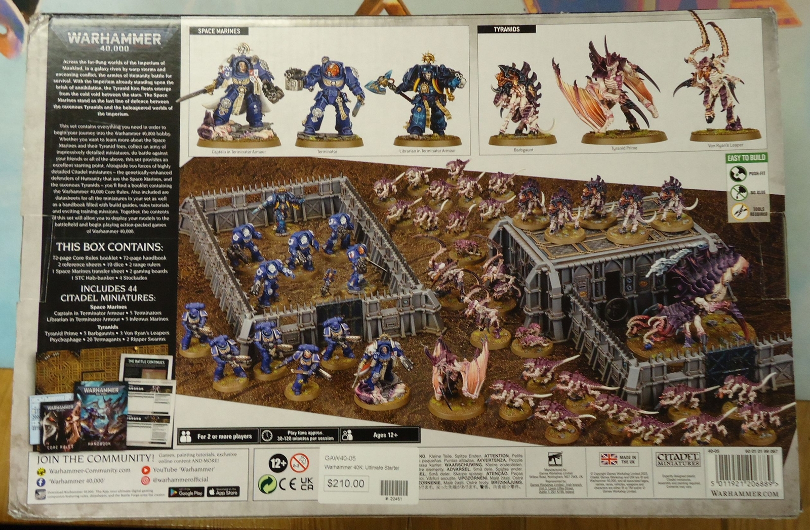 Warhammer 40K 40,000 Ultimate Starter Set 44 Minis Tyranid/Space Marine ...