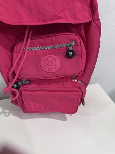 KIPLING HOT PINK SMALL CARRYING BACKPACK COMPACT CONVERTABLE CUTE! | eBay