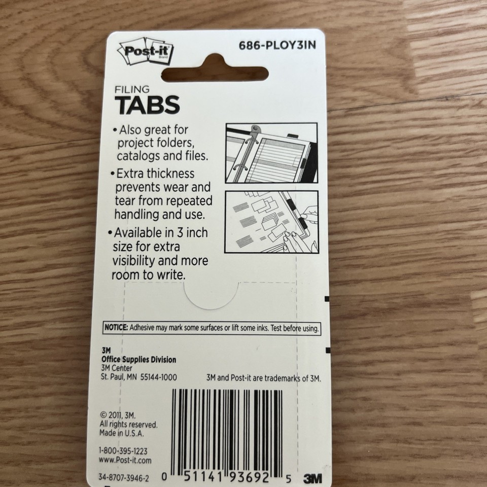 3m 686PLOY3IN Binder Tab 51141936925| eBay