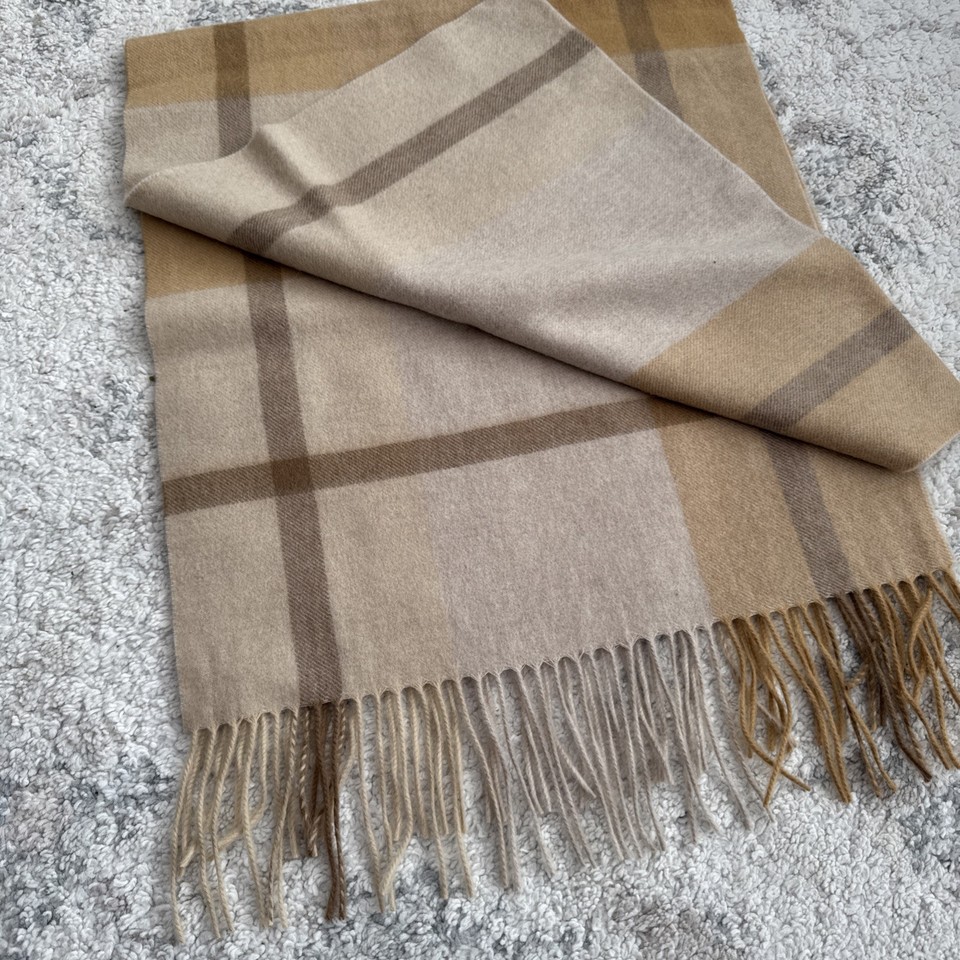 M&S Autograph 100% Pure Cashmere Scarf Beige brown mix | eBay