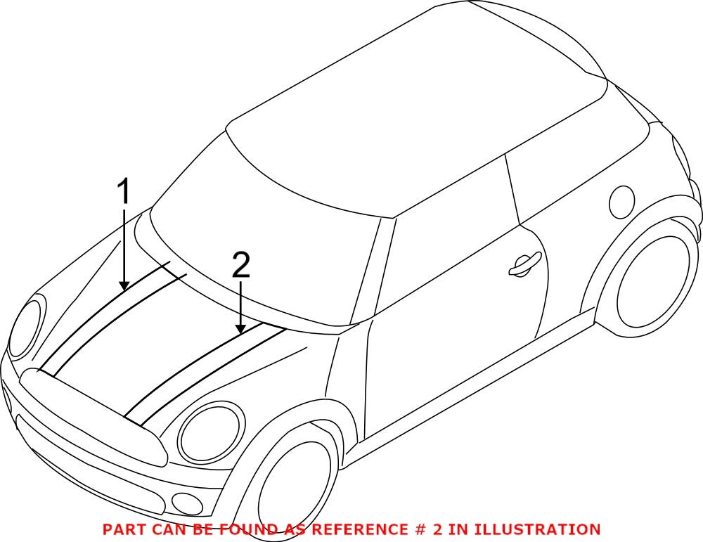Genuine OEM Hood Decal for Mini 51147365185 | eBay