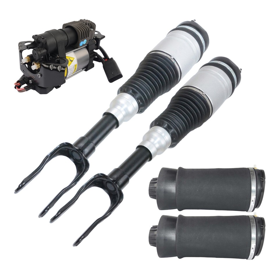 Front & Rear Air Suspension Struts + Compressor for 2011-15 Jeep Grand ...