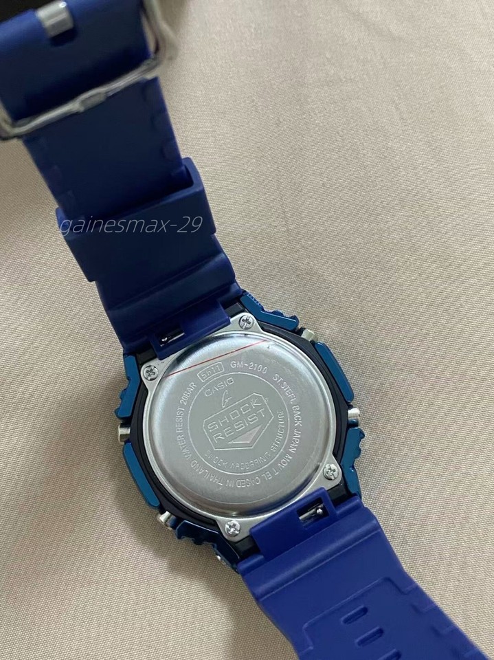 Casio Men's Watch GM2100 G-Shock Blue Silicone Strap Blue Frame with ...