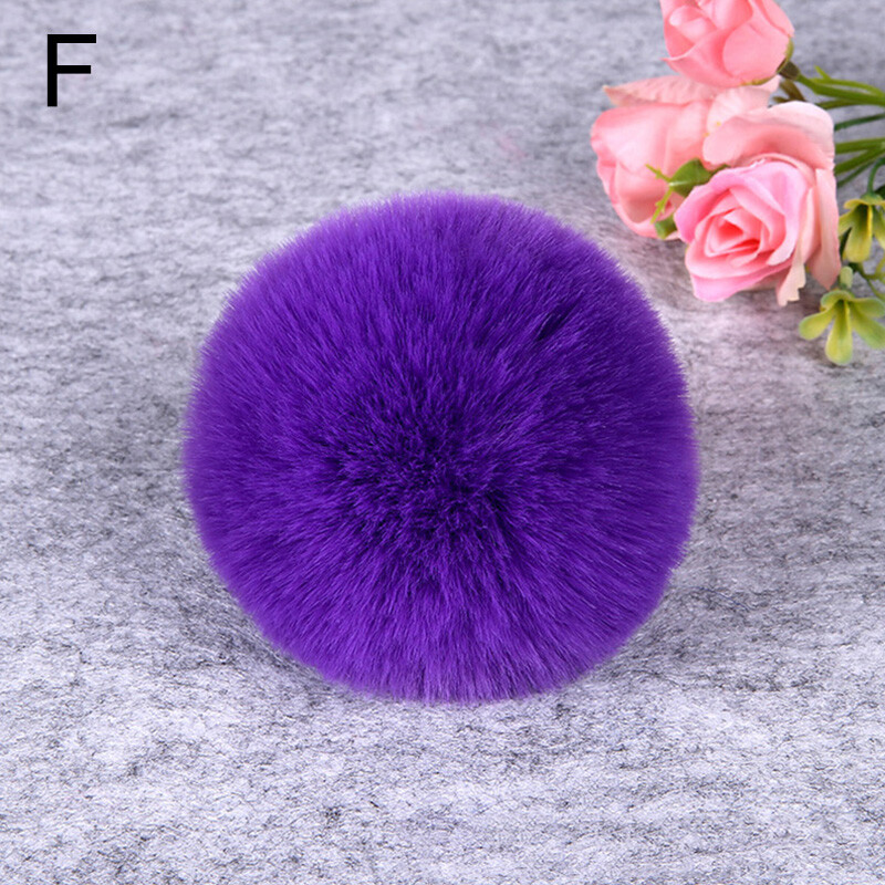 DIY 8CM Faux Rabbit Fur Hair Ball Hairs Cute Keychain Accessories 1pc ...