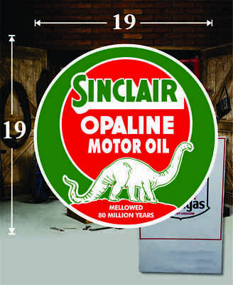 19" X 19" SINCLAIR OPALINE DINOSAUR OIL GAS VINYL DECAL LUBESTER OIL ...