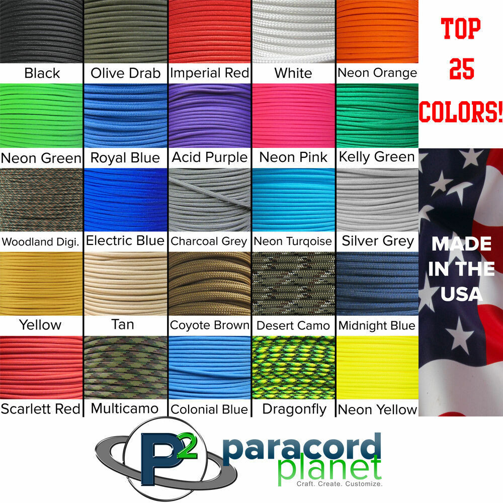 550 Paracord Mil Spec Type Iii 7 Strand Parachute Cord 100 Feet[P643