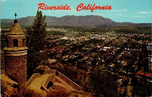 Vintage Postcard Aerial View from Mt. Rubidoux of Riverside California ...