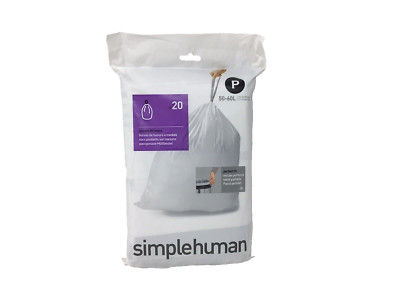 Simplehuman P Custom Fit Liners Extra Strong 20 Trash Bags 13-16 GAL | eBay