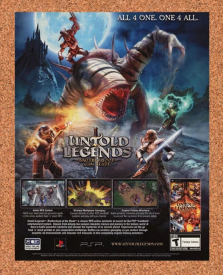 Untold Legends PSP Original 2006 Ad Authentic Sony Online Video Game ...