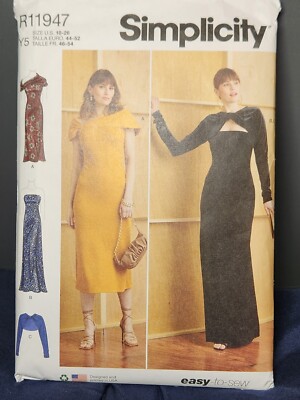 Simplicity Pattern R11947 Dresses Shrug Sizes 18 20 22 24 26 Uncut | eBay