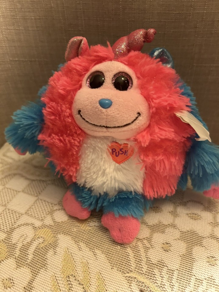TY Monstaz - DELILAH the Blue & Pink Glitter Monster Plush “5x5” | eBay