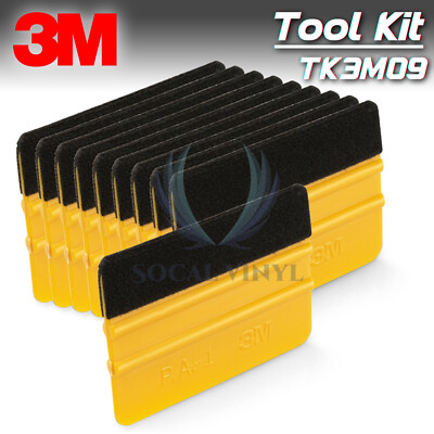 3M Gold Vinyl Wrap Squeegee Applicator Tool x10 Set Felt Edge Decal ...