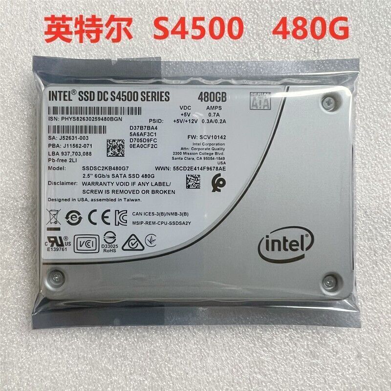 INTEL DC S4500 SERIES 480GB SATA 6Gb/s 2.5" SOLID STATE DRIVE ...