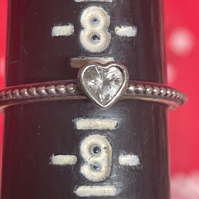 PANDORA SPARKLING HEART SHAPE RING - S925 ALE - SIZE 8.5 STERLING | eBay