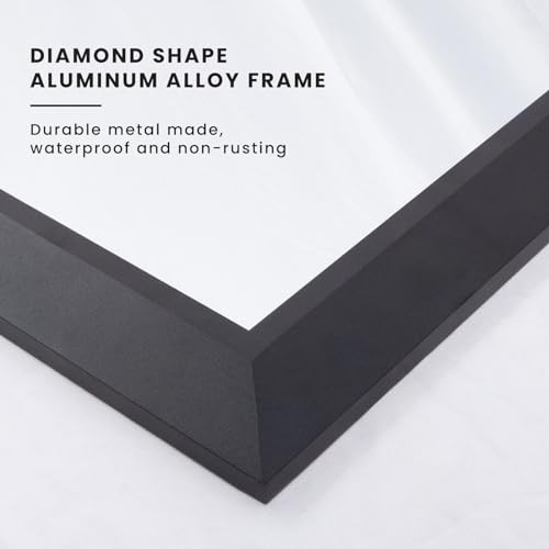 Bathroom Mirror, 36x32 Inch Thick Metal Framed Wall Mirrors 36"L x 32"W ...