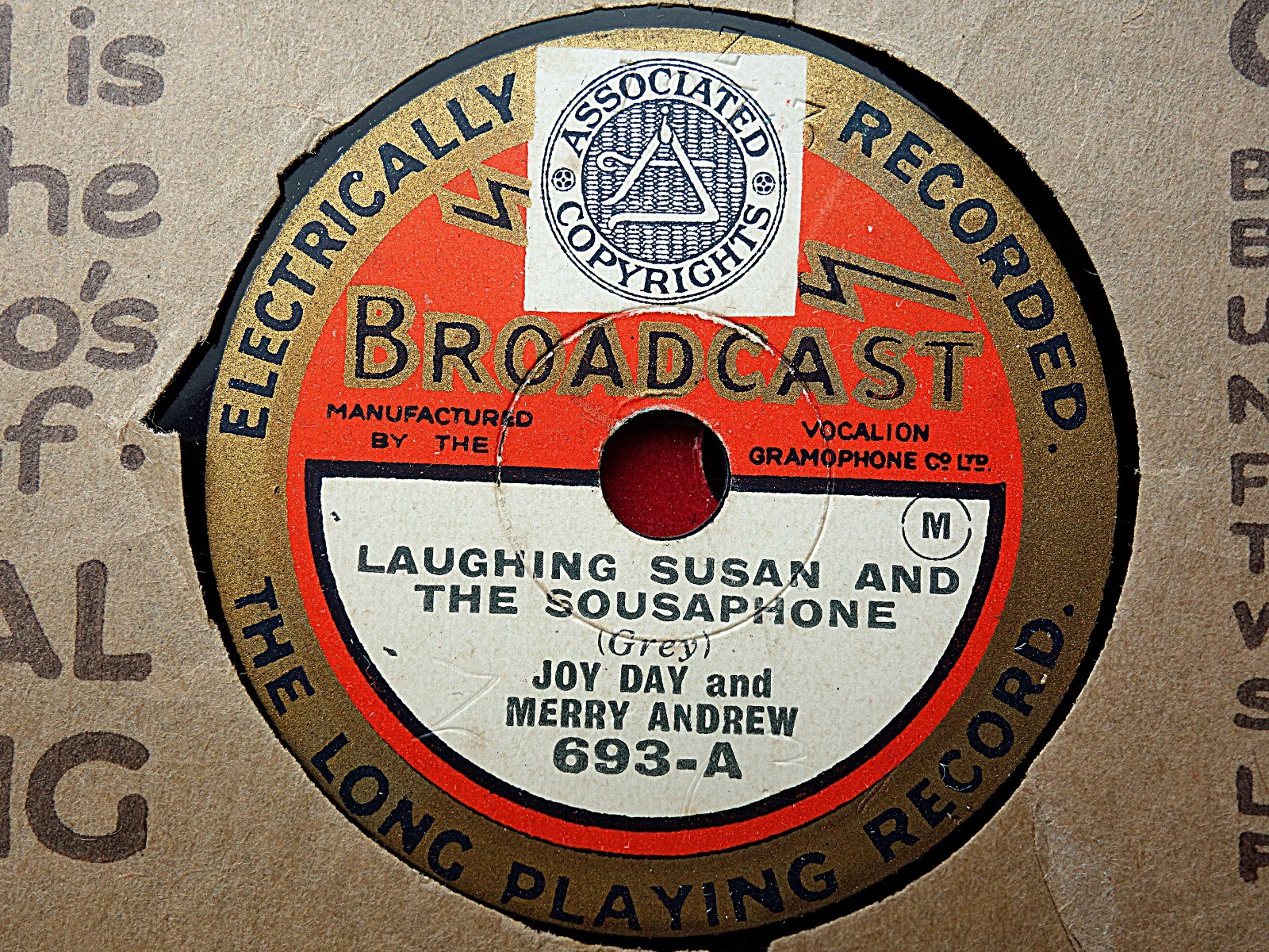 JOY DAY & MERRY ANDREW - Laughing Susan / The Railway Man 8" 78 rpm ...