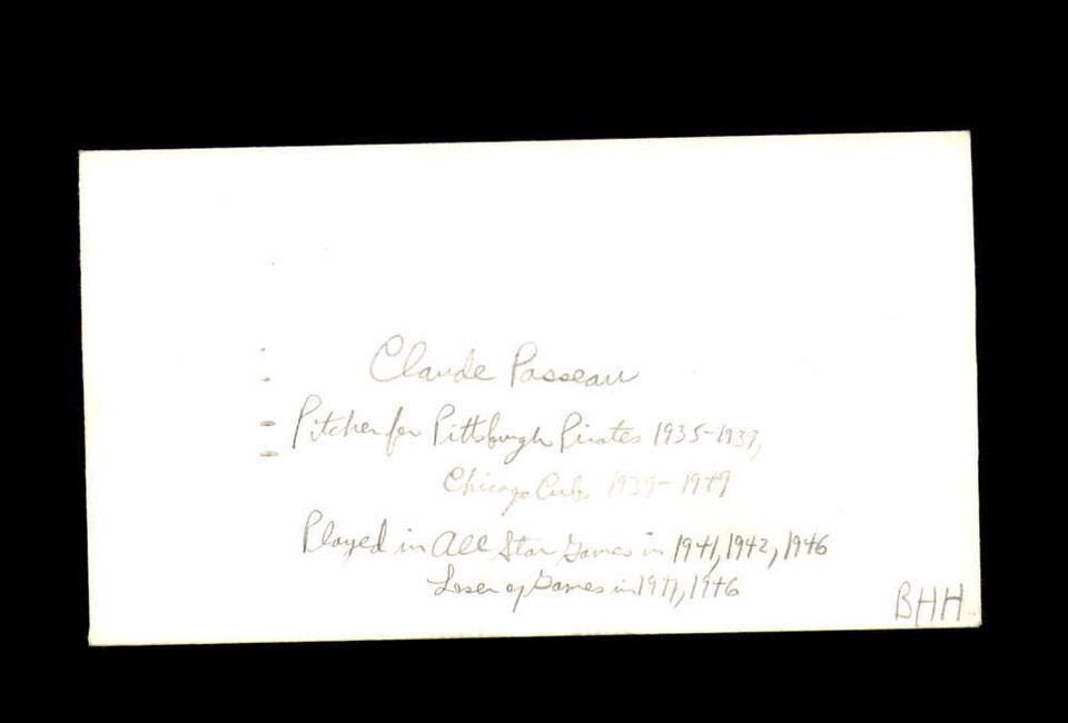 Claude Passeau Signed 1983 FDC Babe Ruth Cache First Day Cover ...