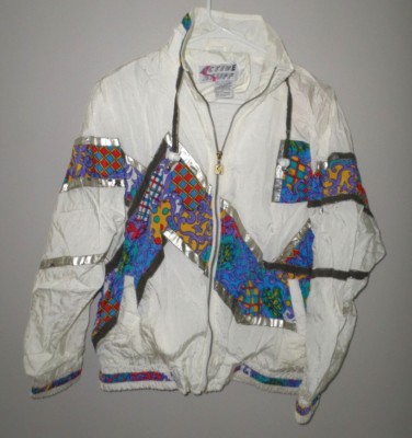 ACTIVE STUFF paisley med zipper-down track-jacket 1980s nylon sci-fi ...