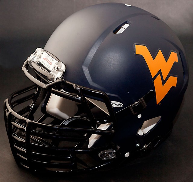 *CUSTOM* WEST VIRGINIA MOUNTAINEERS WVU Riddell SPEED REPLICA Football ...