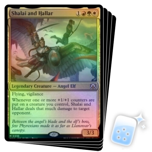 FOIL SHALAI AND HALLAR X4 March Of The Machine: Commander Magic MTG ...