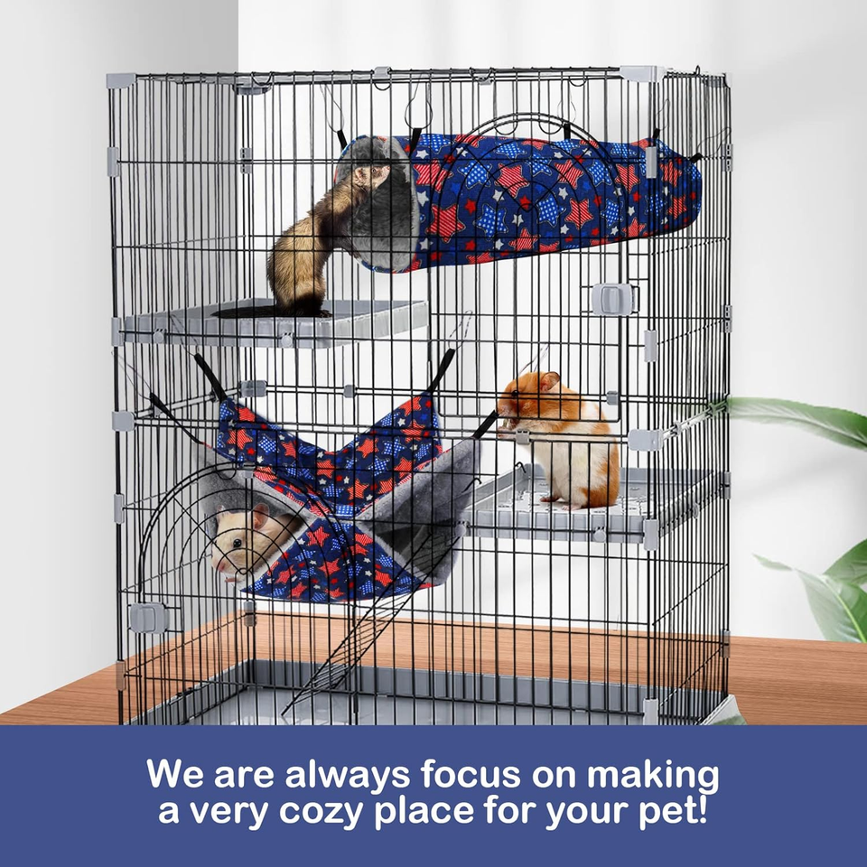 Ferret Rat Hammock Set Guinea Pig Hideout Bed,Soft Hamster Toys Hanging ...