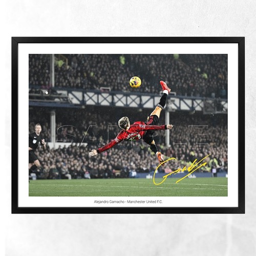 Alejandro Garnacho Signed Photo Print Autograph Manchester United 2023 ...