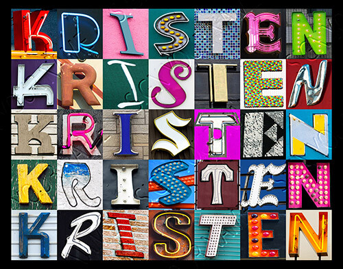 KRISTEN Name Poster featuring photos of actual sign letters | eBay