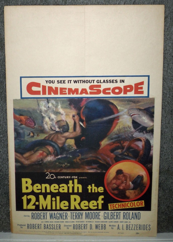 DEEP SEA DIVING orig 1953 movie poster BENEATH THE 12-MILE REEF/ROBERT ...