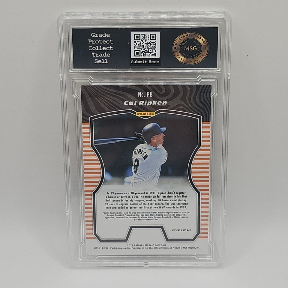 2021 Mosaic Cal Ripken Jr Producers Green Mosaic Prizm #P8 MSG GRADED 9 ...