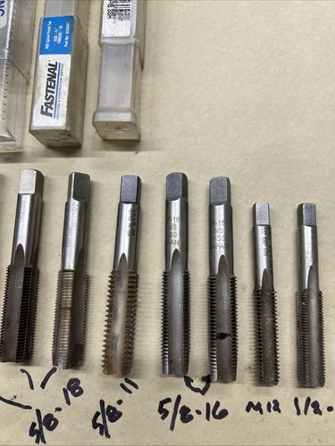 Lot of 16 Machinist's Taps Various Sizes New And used in very good ...