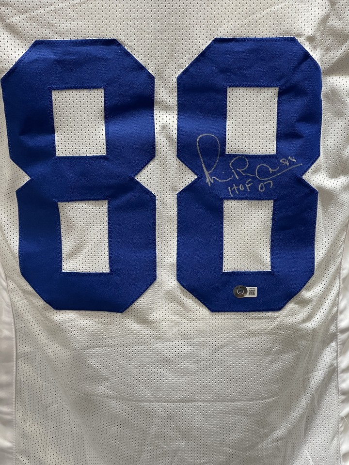 Michael Irvin Autographed/Signed Pro Style Jersey White Beckett 40933 ...