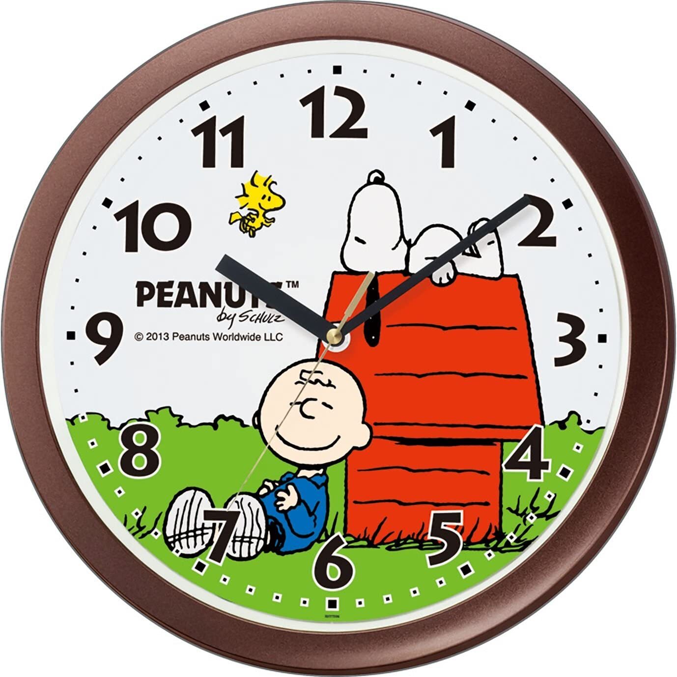 RHYTHM Peanuts Snoopy Wall Clock Character Analog Brown Round M712A ...