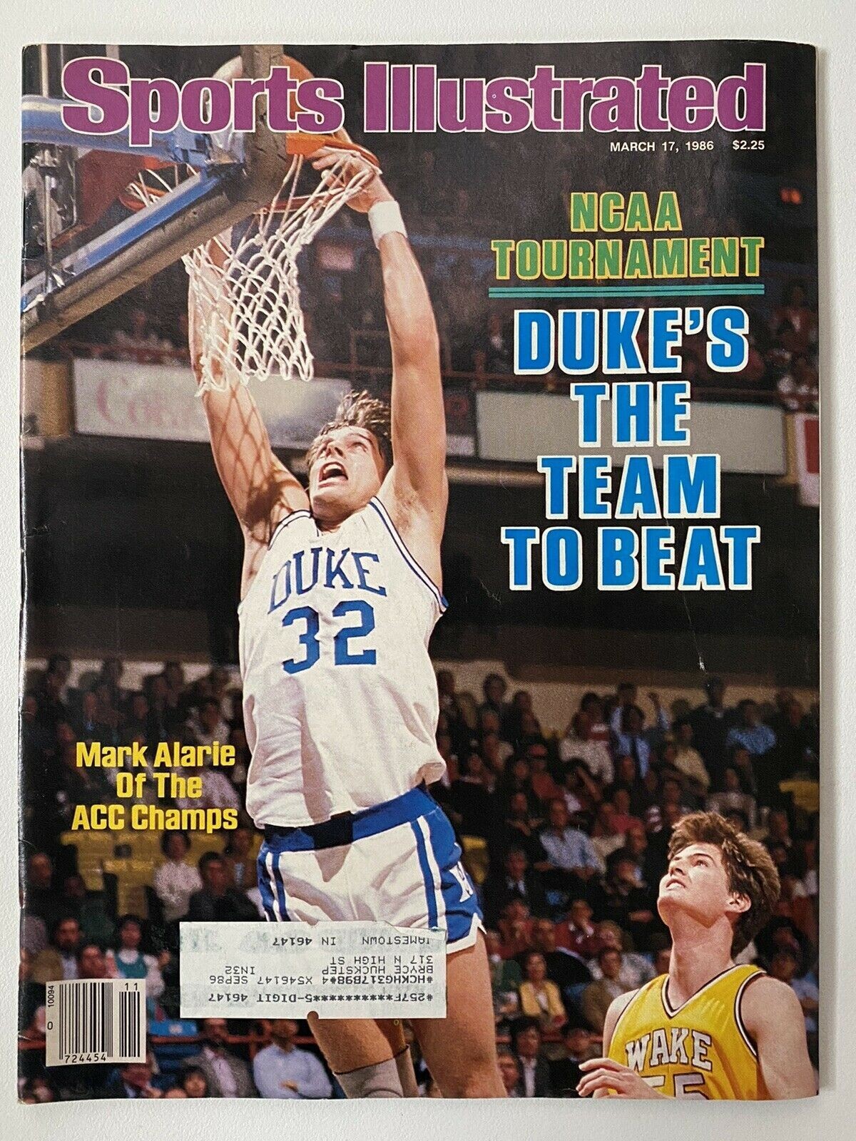 March 17, 1986 Mark Alarie Duke Blue Devils Sports Illustrated | eBay