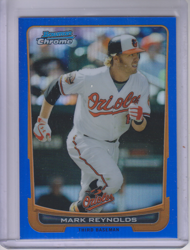 2012 Bowman Chrome Blue Refractors Orioles Baseball Card #28 Mark ...
