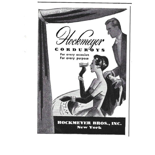 Hockmeyer Brothers Corduroys Fashion Advertisement 1950s Vintage Print ...