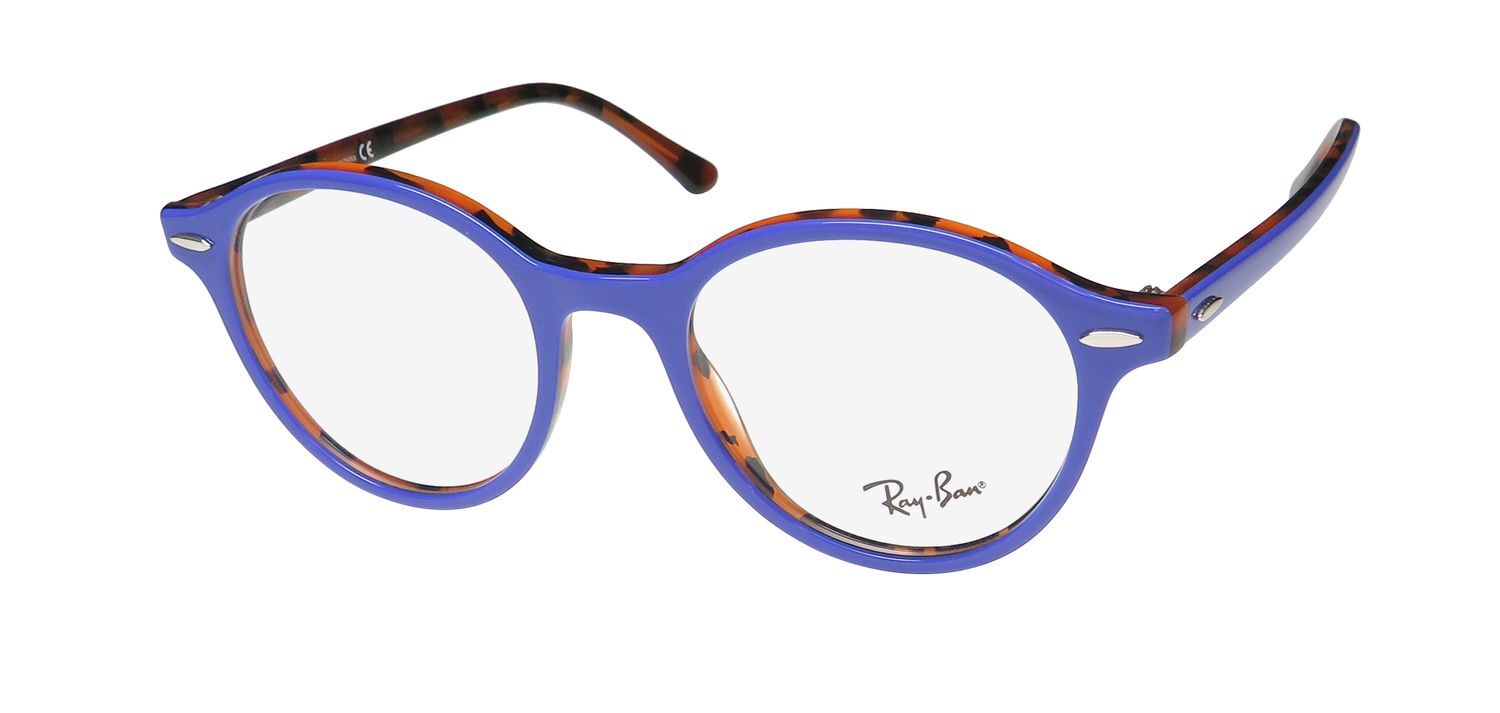 NEW RAY-BAN 7118 EYEGLASS FRAME PURPLE 5716 FULL-RIM OVAL PLASTIC 48-19 ...
