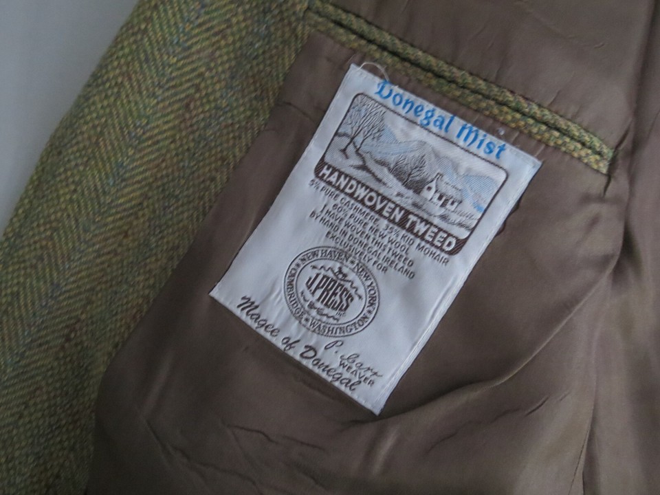 VTG J Press Handwoven Tweed Donegal Mist cashmere wool mohair sport ...