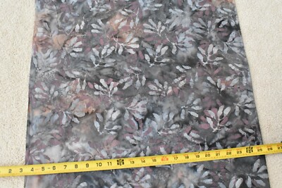 By 1/2 Yd, Pink, Gray & Lavender Branches & Leaves Cotton Batik, B1498 ...
