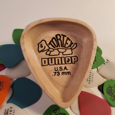 Handcrafted Maple Wood Guitar Bass Pick Dish Tray - Dunlop Style ...