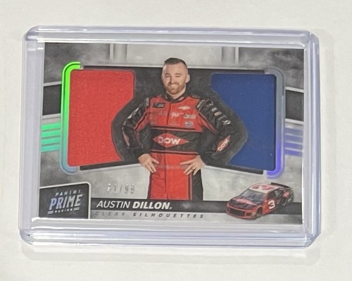 AUSTIN DILLON 2018 Panini Prime Racing Dual RELIC /99 Clear Silhouettes ...