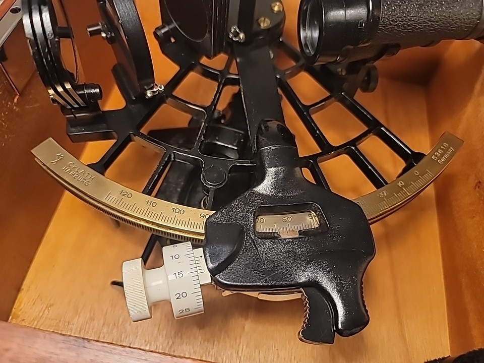 1973 Brass C. Plath Hamburg Sextant In Wood Case | eBay