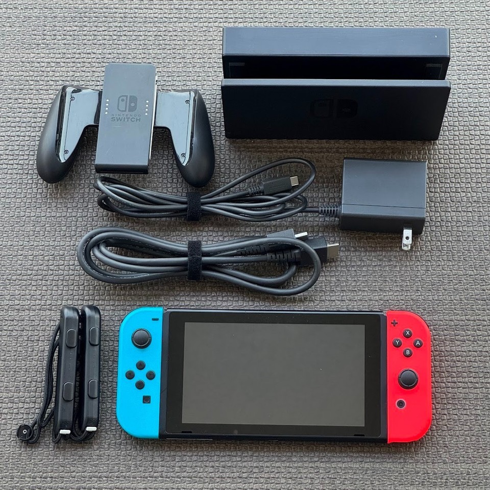 Nintendo Switch Console HAC-001 Joy Con Dock Grip All accessories | eBay