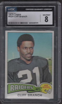 1975 Topps Cliff Branch CGC 8 NM-MT Oakland Los Angeles Raiders HOF ...