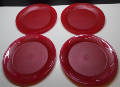 Tupperware 4717 Plates 8" Raspberry Sparkle Set of 4 | eBay